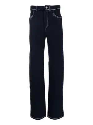 BARRIE High-rise Wide-leg Trousers - Blue