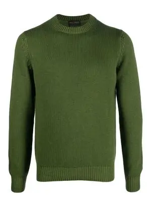 DELL'OGLIO Round-neck Knit Jumper - Green