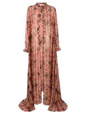 AMIR SLAMA Floral-print Silk Dress - Red