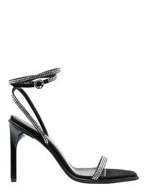 LANVIN Crystal-embellished Stiletto Sandals - Black