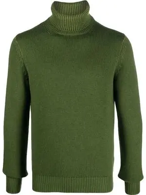 DELL'OGLIO Roll-neck Knit Jumper - Green