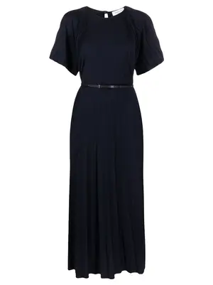 Fabiana Filippi Pleated Belted Midi Dress - Blue