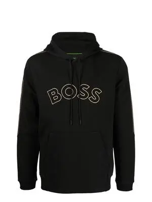 BOSS Logo-print Hoodie - Black