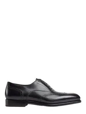 FERRAGAMO Gancini Leather Oxford Shoes - Black