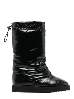 GIABORGHINI Patent Knee-high Boots - Black