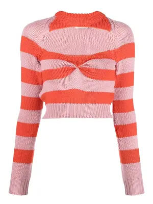 Marni Striped Virgin Wool Jumper - Pink