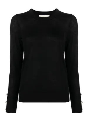 Michael Kors Buttoned Knitted Jumper - Black