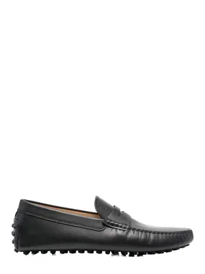 TOD'S Almond-toe Leather Loafers - Black