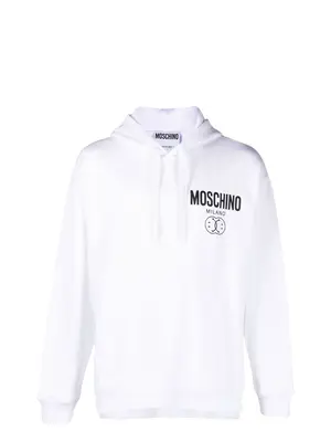 Moschino Logo-print Cotton Hoodie - White