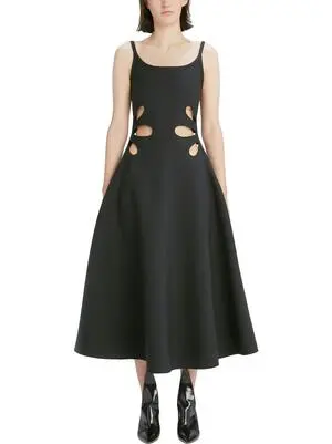 CHRISTOPHER KANE Petal Cut-out Midi Dress - Black