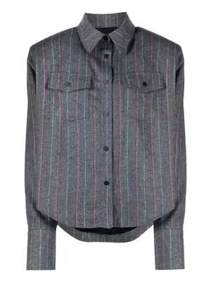 THE MANNEI The Mannei Pinstripe Button-Up Shirt