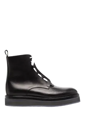 NICOLAS ANDREAS TARALIS Leather Lace-up Ankle Boots - Black