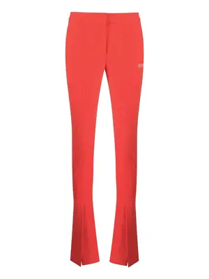 Off-White Split-hem Flared Trousers - Red