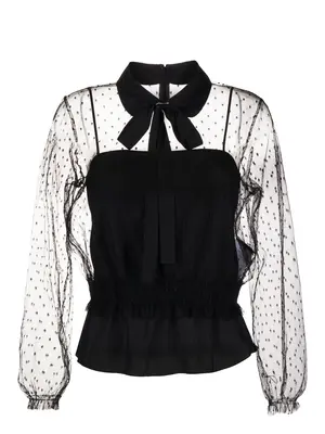 Red Valentino Polka Dot Blouse - Black