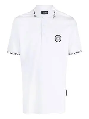 PLEIN SPORT Logo-patch Short-sleeved Polo Shirt - White