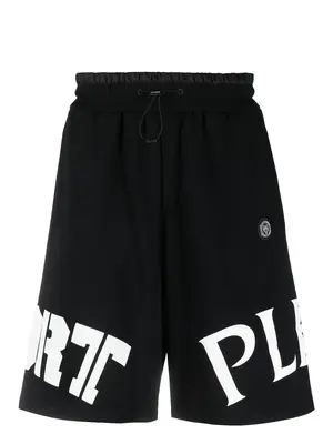 PLEIN SPORT Logo-print Track Shorts - Black