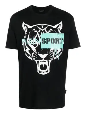 PLEIN SPORT Graphic-print Short-sleeved T-shirt - Black