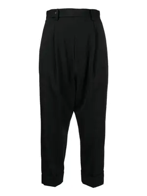 YOHJI YAMAMOTO Yohji Yamamoto Wool Cropped Tapered Trousers