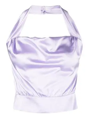 Pinko Silk Halterneck Top - Purple