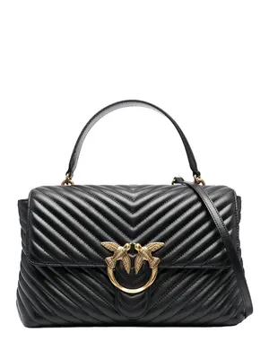 Pinko Love Birds Quilted Shoulder Bag - Black