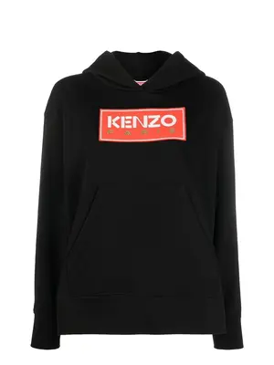 Kenzo Logo-print Cotton Hoodie - Black