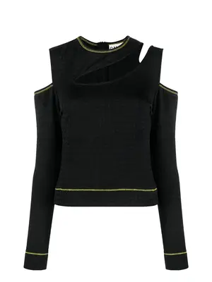 GANNI Cut-out Top - Black