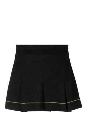 GANNI Contrast-Trim Pleated Miniskirt