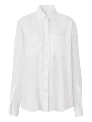 BURBERRY Ekd-embroidered Silk Shirt