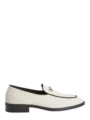GIUSEPPE ZANOTTI Archibald Snakeskin-effect Leather Loafers - White