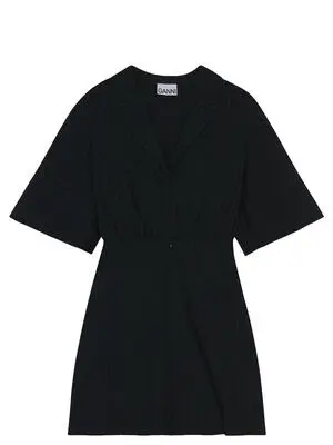 GANNI Pinstripe Shirt Dress - Black