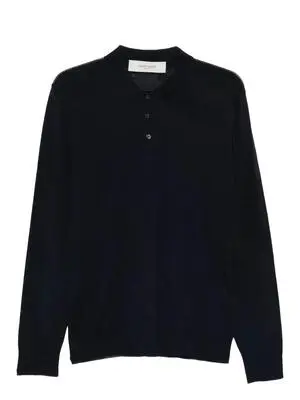 GOLDEN GOOSE Virgin Wool Polo Shirt - Blue