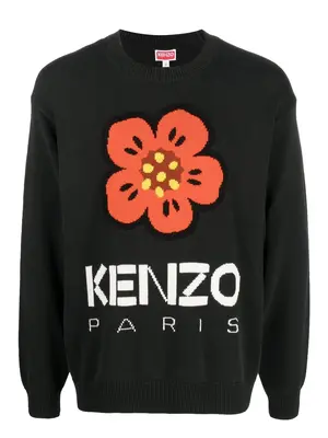 Kenzo Boke Flower Intarsia-knit Jumper - Black