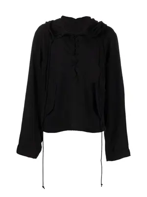 YOHJI YAMAMOTO Yohji Yamamoto Lace-Up Hoodie