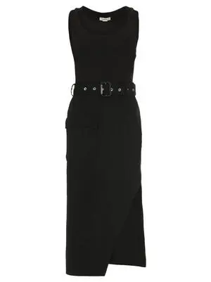 Alexander McQueen Trompe L'oeil Midi Dress - Black