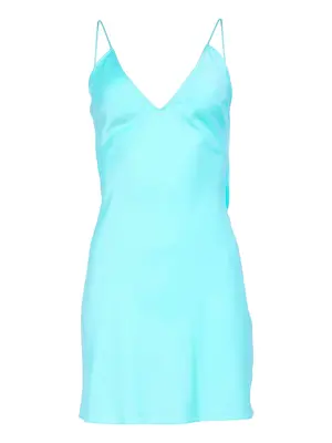 Fleur Du Mal Crystal Mini Slip Dress - Blue