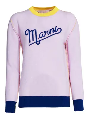 Marni Embroidered Logo Jumper - Pink