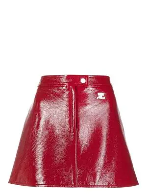COURREGES High-Shine Finish Mini Skirt Red