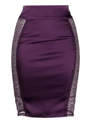 MAISON CLOSE Side Lace-trim High-waist Skirt - Purple