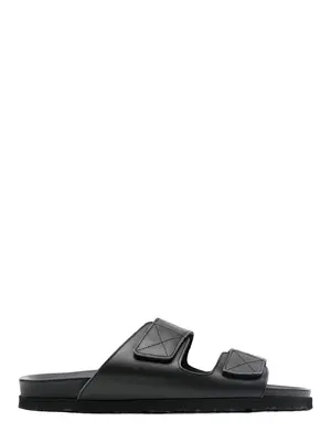 Palm Angels Logo-print Touch-strap Slides Black White