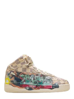 Nike X Louis Vuitton Air Force 1 Mid Virgil Abloh Graffiti Sneakers - Neutrals