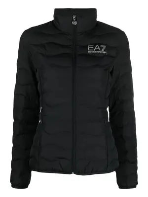 Emporio Armani Logo-print Puffer Jacket - Black