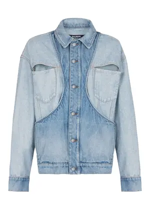 Balmain Panelled Denim Jacket - Blue