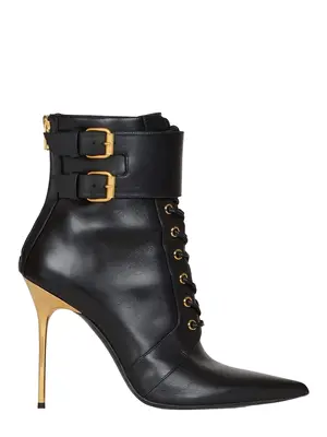 Balmain Uria Lace-up Ankle Boots - Black