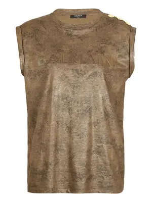 Balmain Logo-print Tank Top - Brown