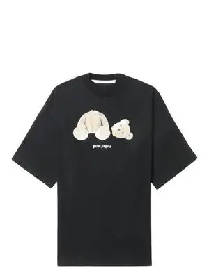 Palm Angels Broken Bear Cotton T-shirt - Black