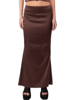 EDIKTED Satin Maxi Skirt