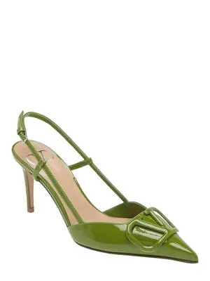 Valentino Garavani Valentino Garavani VLOGO Slingback Pumps Chartreuse