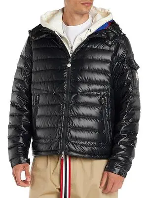 Moncler Lauros Zip Front Puffer Jacket - Navy