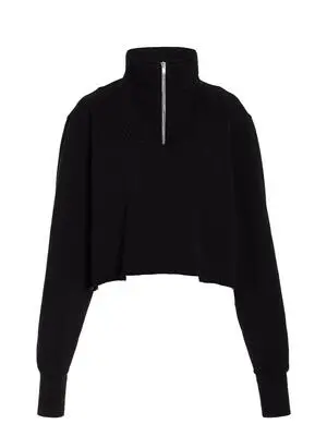 LES TIEN Hayley Cropped Half Zip Sweatshirt