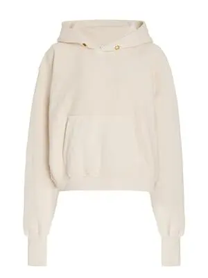 LES TIEN Cara Cropped Hoodie - Ivory